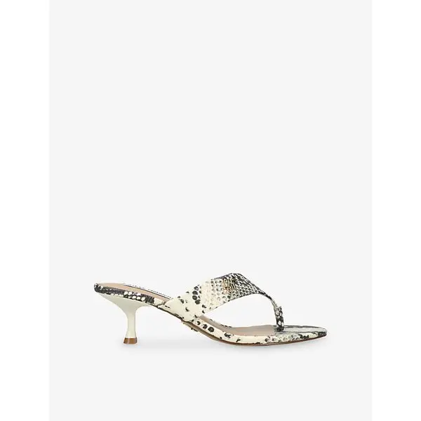 Steve Madden Soundview Heeled Leather Sandals - Cream Comb