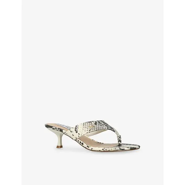 Steve Madden Soundview Heeled Leather Sandals - Cream Comb