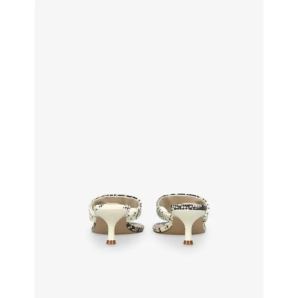 Steve Madden Soundview Heeled Leather Sandals - Cream Comb