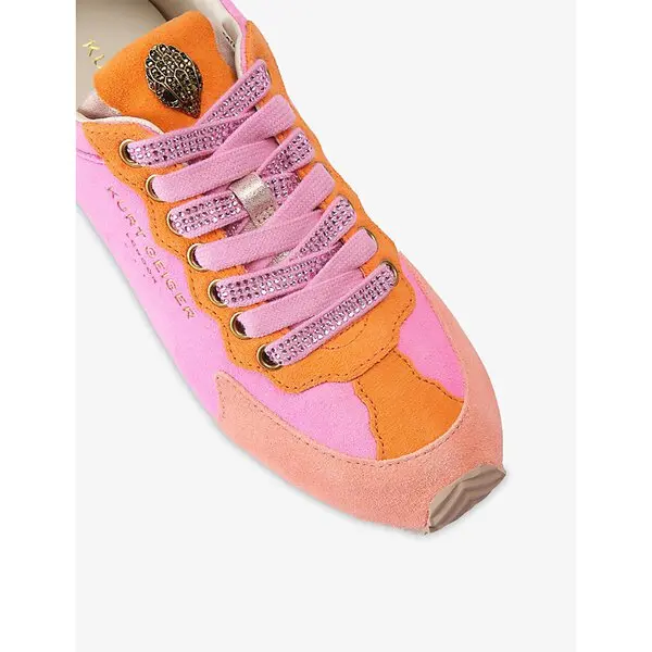 Kurt Geiger Islington Suede Trainers - Pink Comb