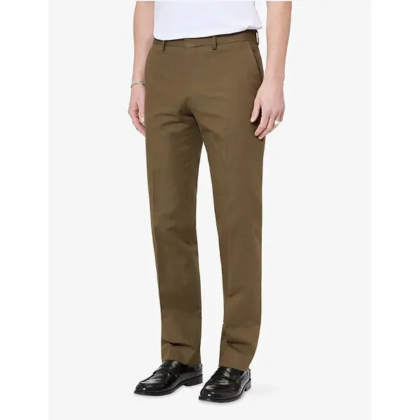 The Kooples Regular-fit Cotton And Linen-blend Trousers