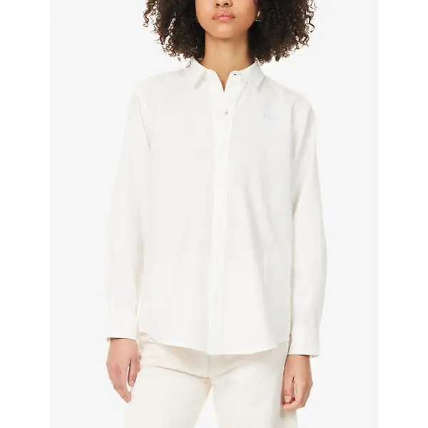 MOTHER Logo-embroidered Cotton Shirt - White