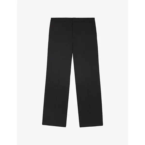 The Kooples Wide-leg Stretch Wool-blend Trousers