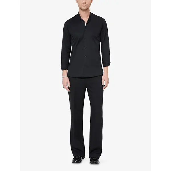 The Kooples Wide-leg Stretch Wool-blend Trousers