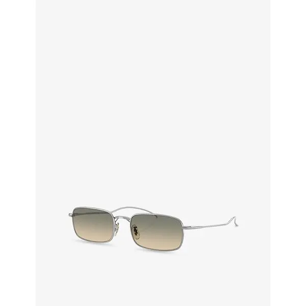 Oliver Spencer Rectangle-frame Metal Sunglasses - Silver