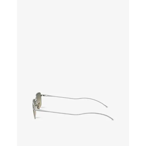 Oliver Spencer Rectangle-frame Metal Sunglasses - Silver