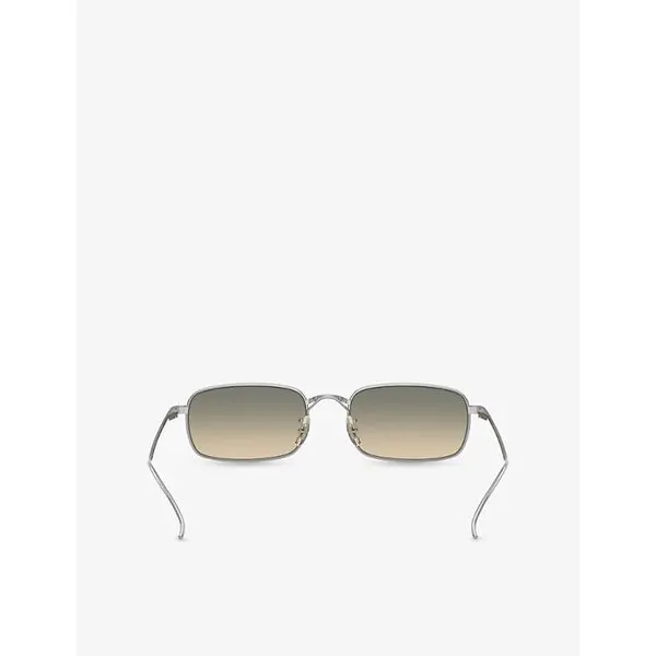 Oliver Spencer Rectangle-frame Metal Sunglasses - Silver