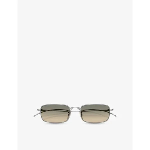 Oliver Spencer Rectangle-frame Metal Sunglasses - Silver