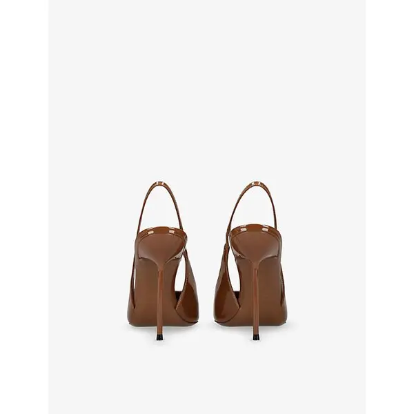 Paris Texas Lidia 105 Patent-leather Slingback Courts - Mid Brown