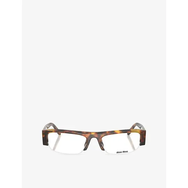 Miu Miu Rectangle-frame Acetate Optical Glasses - Brown
