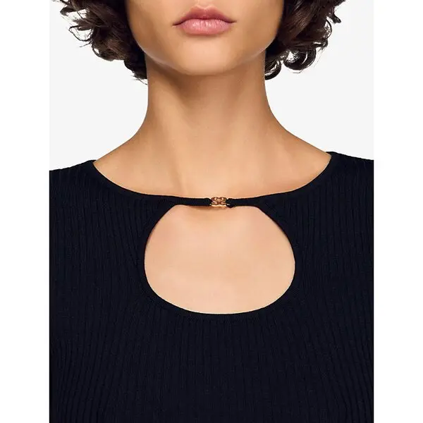 Sandro Openwork Knit Top