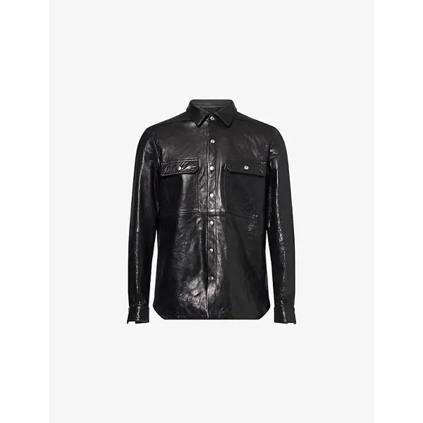 Rick Owens Oversized Flap-pocket Leather Shirt