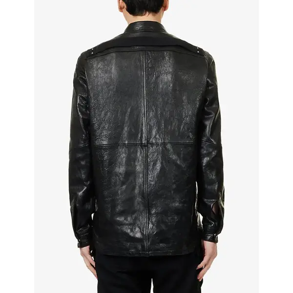 Rick Owens Oversized Flap-pocket Leather Shirt