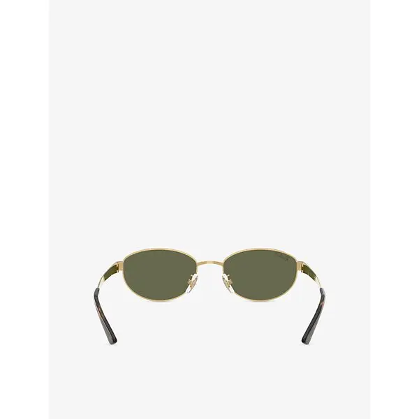Ray-ban Oval-frame Metal Sunglasses - Gold