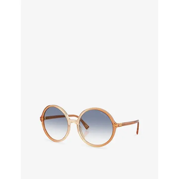 Miu Miu Round-frame Acetate Sunglasses - Brown