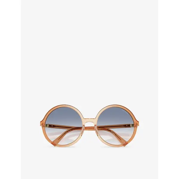 Miu Miu Round-frame Acetate Sunglasses - Brown
