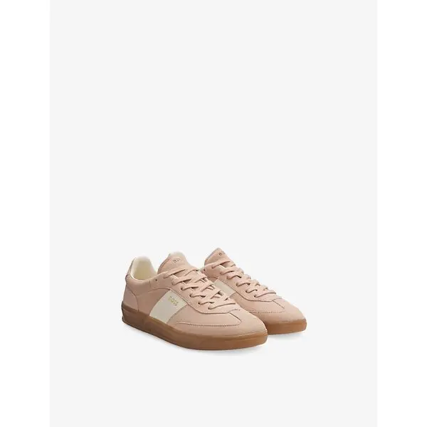 BOSS Branded Suede Trainers - Open Red