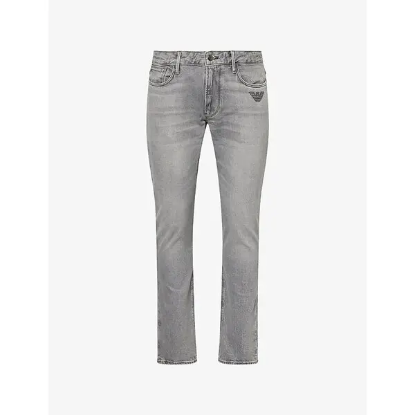 Emporio Armani Eagle Slim-fit Denim Jeans - Light Grey Denim