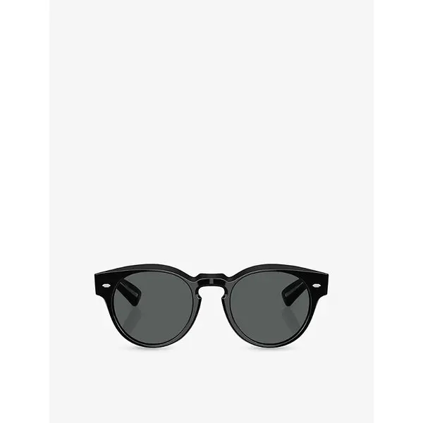 Oliver Spencer Acetate Round Frame Sunglasses - Black
