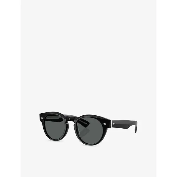 Oliver Spencer Acetate Round Frame Sunglasses - Black