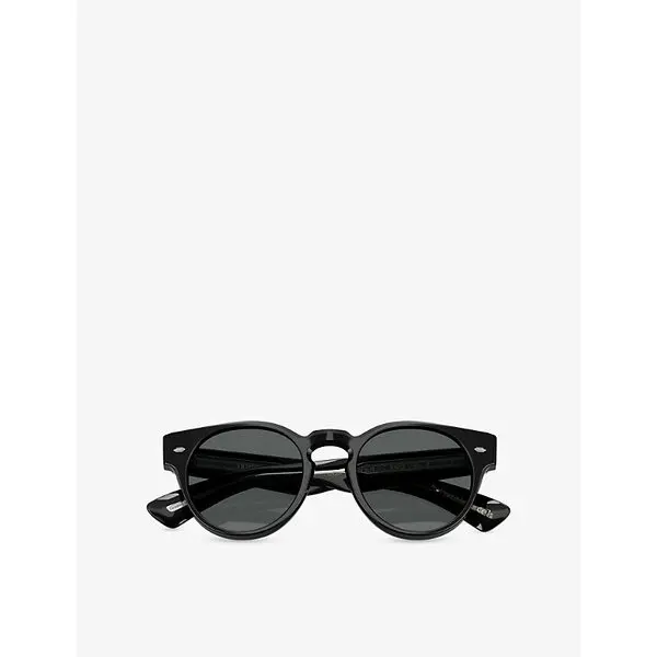 Oliver Spencer Acetate Round Frame Sunglasses - Black