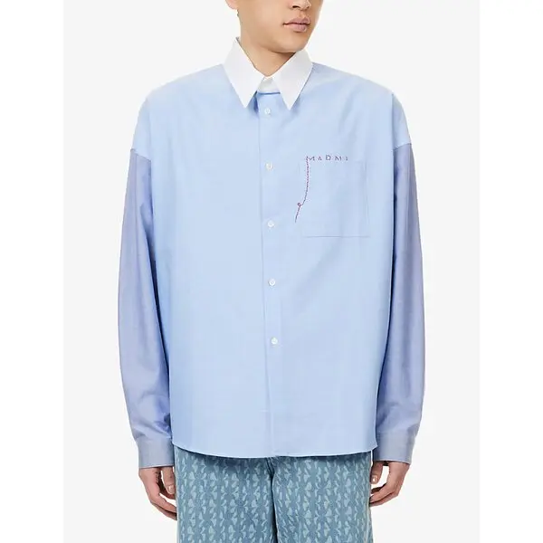 Marni Embroidered-logo Panelled Cotton Shirt