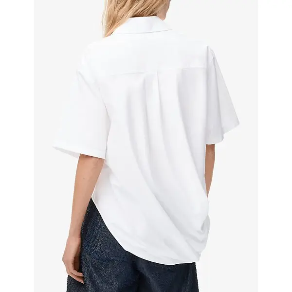 Loewe Draped Asymmetric-hem Cotton Shirt - White