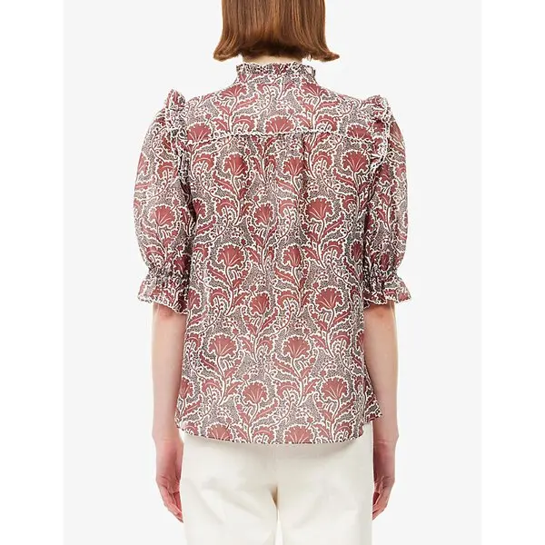 ME+EM Printed Silk And Cotton Blouse