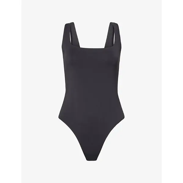 Good American Square Neck Stretch Bodysuit - Black001
