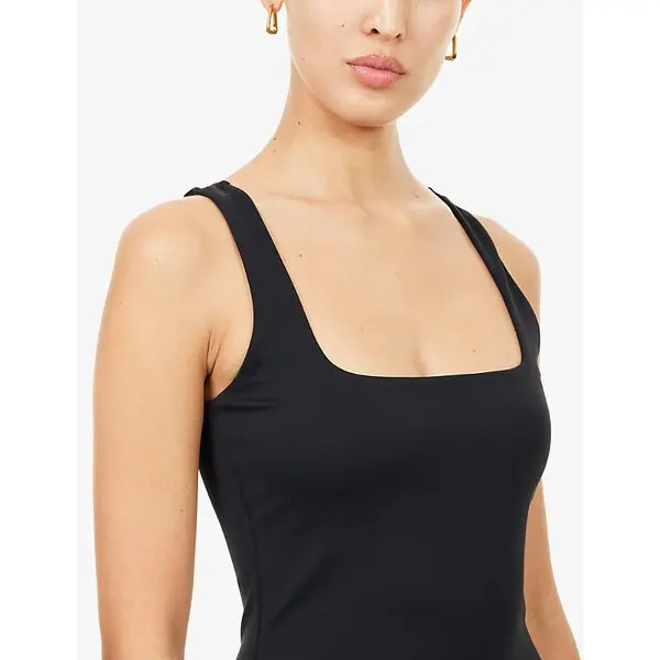 Good American Square Neck Stretch Bodysuit - Black001