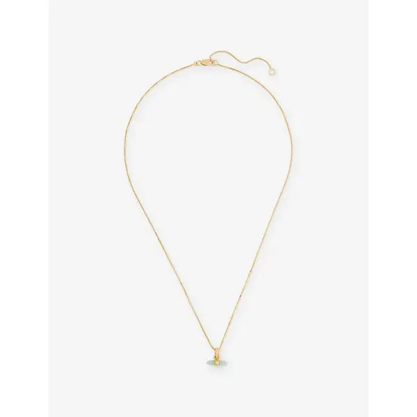 RACHEL JACKSON Tranquility T-bar Mini 18ct Yellow -plated Sterling-silver And Amazonite Necklace - Gold