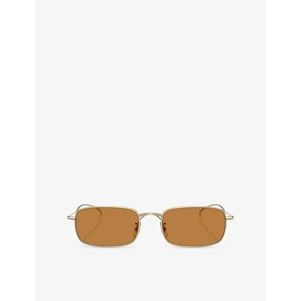 Oliver Spencer Rectangle-frame Sunglasses - Gold