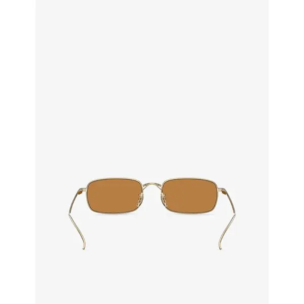Oliver Spencer Rectangle-frame Sunglasses - Gold