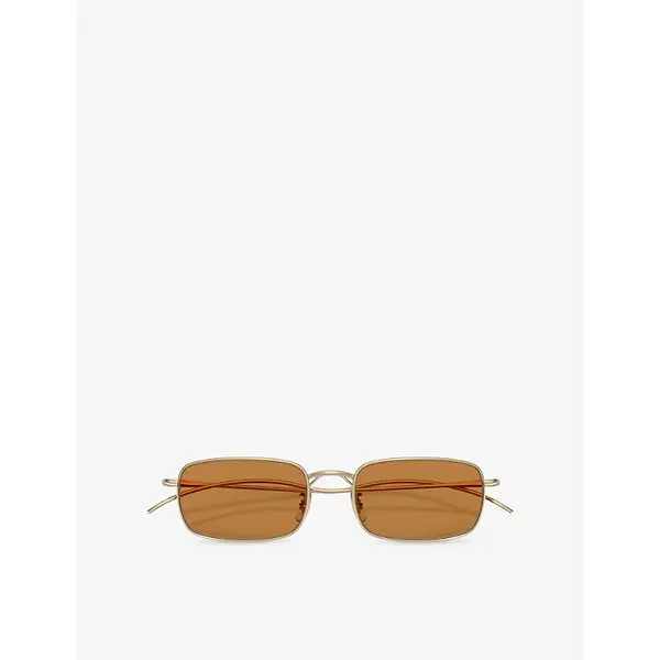 Oliver Spencer Rectangle-frame Sunglasses - Gold
