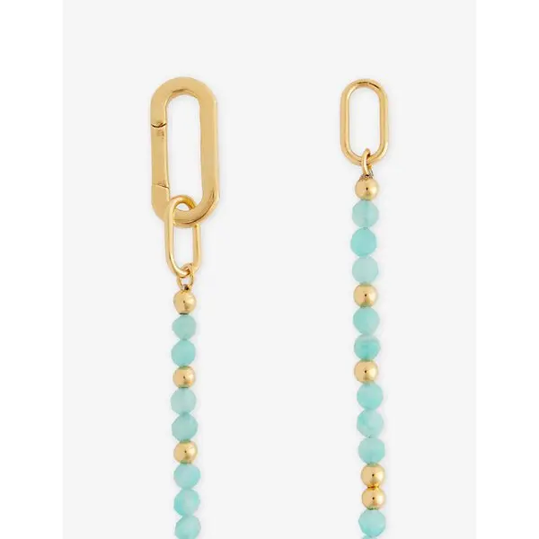 RACHEL JACKSON 18ct Yellow -plated Sterling Silver And Amazonite Beaded Bracelet