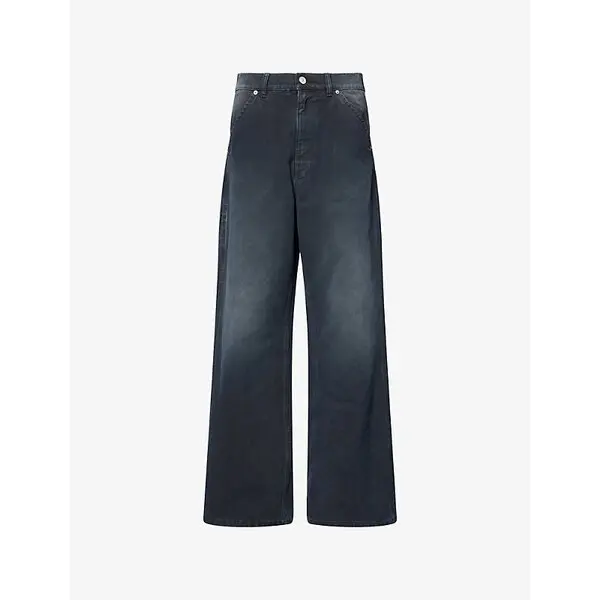 Marni Straight-leg Denim Jeans With Embroidered Logo - Black