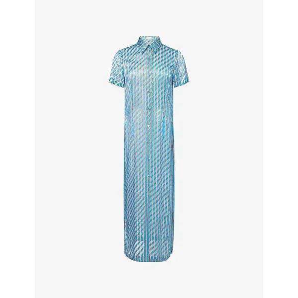Dries Van Noten Devoré Short-sleeve Shirt Dress