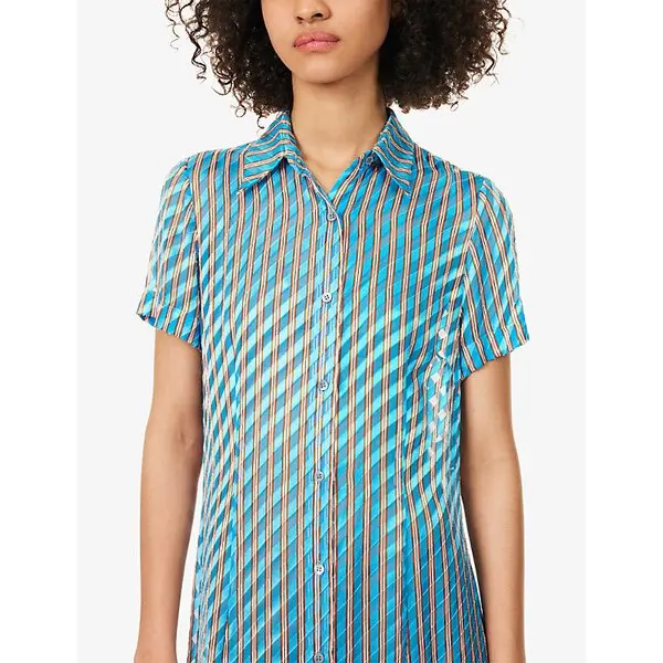 Dries Van Noten Devoré Short-sleeve Shirt Dress