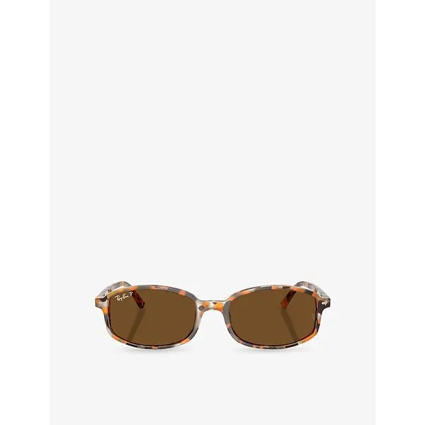 Ray-ban Oval-frame Acetate Sunglasses - Brown