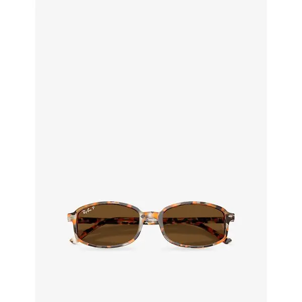 Ray-ban Oval-frame Acetate Sunglasses - Brown