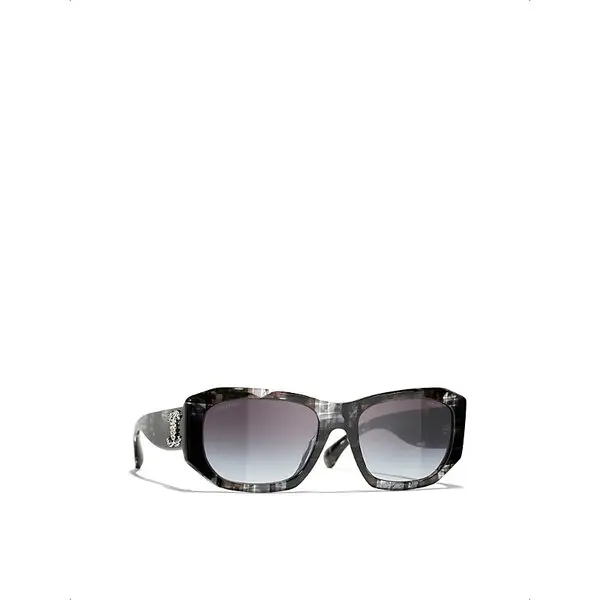 Chanel Rectangle-frame Sunglasses - Black