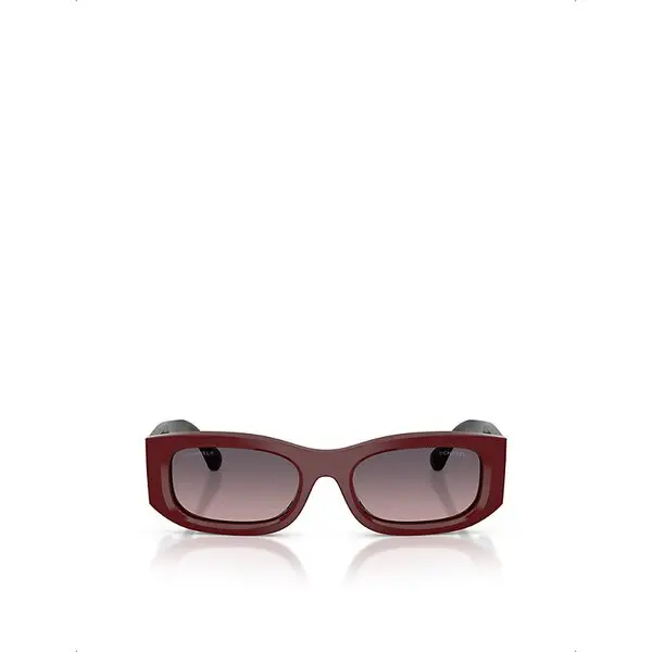 Chanel Ch5525 Rectangle-frame Sunglasses - Red