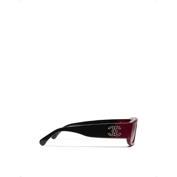 Chanel Ch5525 Rectangle-frame Sunglasses - Red