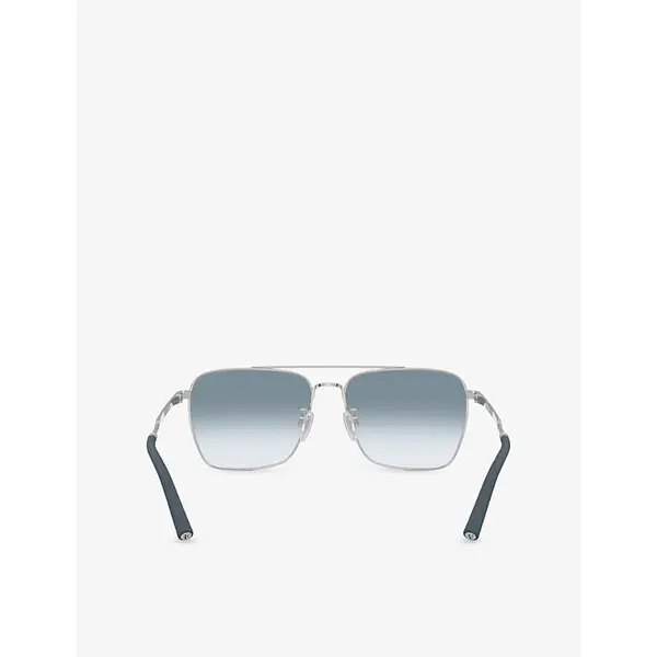 Oliver Spencer Ov1362s Square-frame Sunglasses - Silver