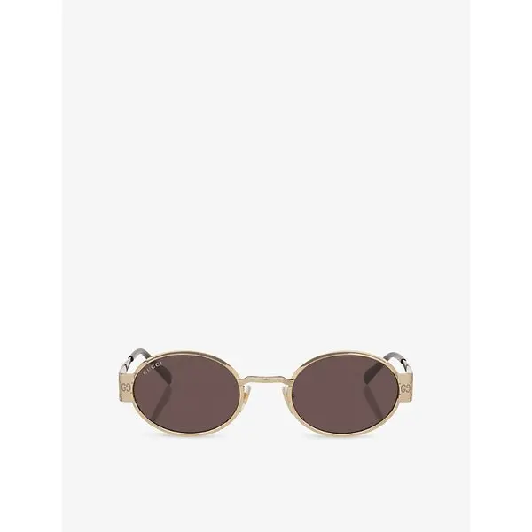 Gucci Gg1854s Round-frame Sunglasses - Gold
