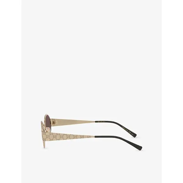 Gucci Gg1854s Round-frame Sunglasses - Gold