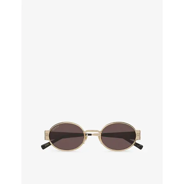 Gucci Gg1854s Round-frame Sunglasses - Gold