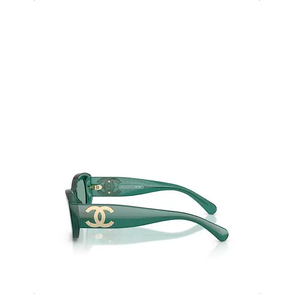 Chanel Ch5493 Rectangle-frame Sunglasses - Green