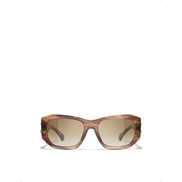 Chanel Ch5554 Rectangle Sunglasses - Brown