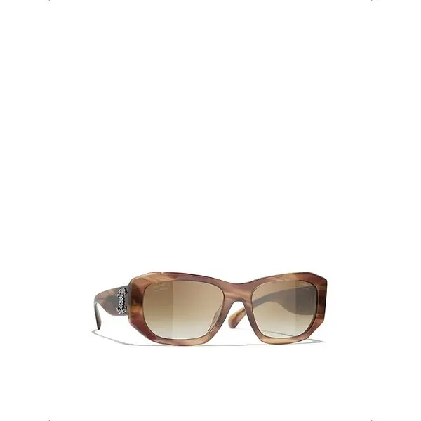 Chanel Ch5554 Rectangle Sunglasses - Brown